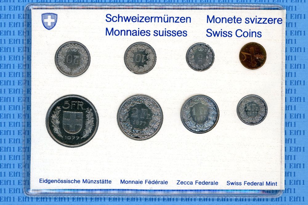 CHF-Münzsatz 1977 stgl Jahrgangssatz (Neu und originalverpackt) in Widnau für CHF 37 – mit ...
