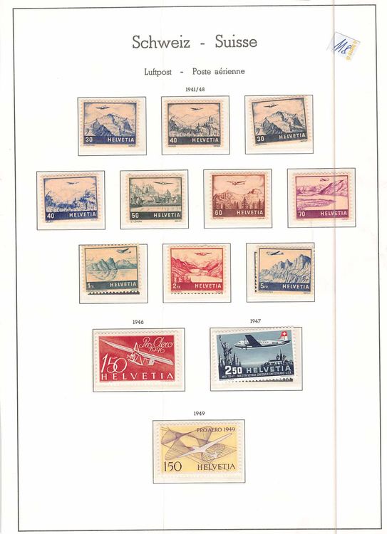 RÜCKLOS 118: Flugpost 1941-1948 auf Albumblatt, F27-F34, F41 | Kaufen auf Ricardo