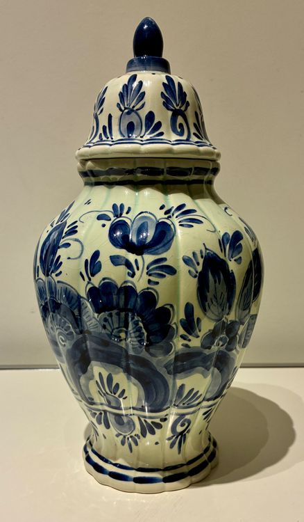 Delft Vase mit Deckel, blau-weisse Malerei, 28cm Höhe! (Gebraucht) in ...