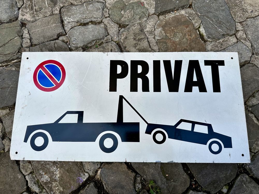 Schild Parkverbot Privatparkplatz Abschleppen Blech | Kaufen auf Ricardo