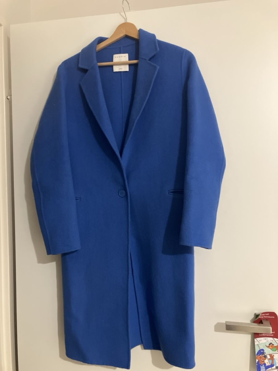 Sandro Paris Wool Blend Coat - Royal Blue - Winter Look (Neu (gemäss ...