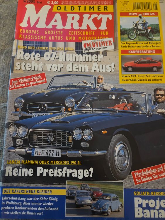 Oldtimer Markt 5/03 Lancia Flaminia 190 SL Honda CRX BMW xx (Gebraucht) in Flawil für CHF 14 ...