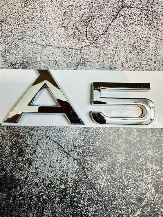 Audi A5 Emblem, Schriftzug, Logo NEU in Chrom (Neu und originalverpackt ...