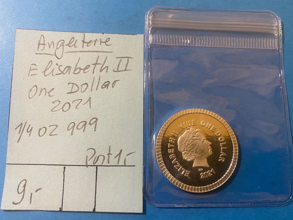 ANGLETERE : ELISABETH " - ONE DOLLAR 2021 - 1/4 OZ 999 (Gebraucht) in ...