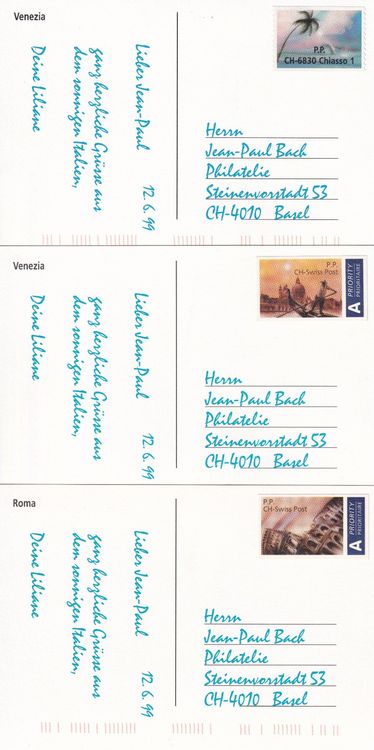 Swiss Post International - Touristen in Italien - 5 Karten (Gebraucht ...