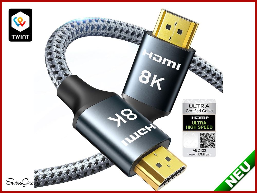 HDMI 2.1 Kabel 8K Ultra HD 48Gbps Gaming PS5 TV 2M (Neu und originalverpackt) in Develier für ...