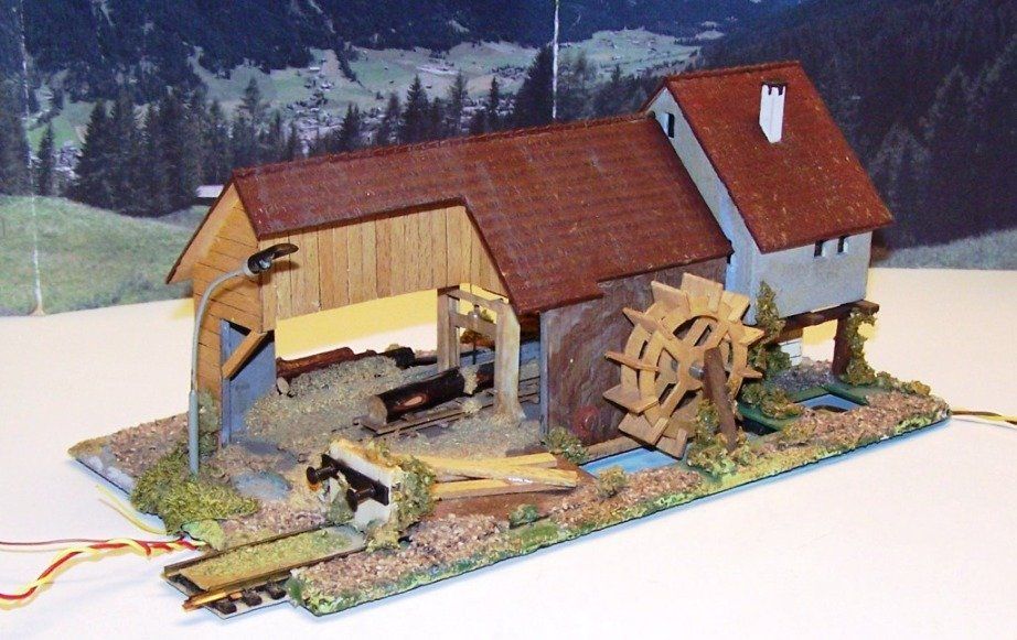 Faller H0 229 Sägewerk aus Holz mit Wassermühle, 2 Antrieben (Gebraucht ...