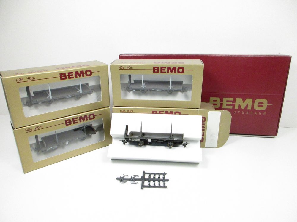 Bemo H0m 7484 100 RhB 4er Set Rungenwagen Kk / Holztransport (Neu und ...