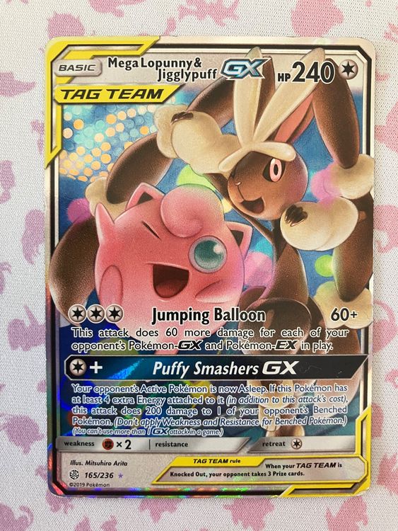 Pokemon lopunny & jigglypuff GX 165/236 tag team (Gebraucht) in Châtel ...
