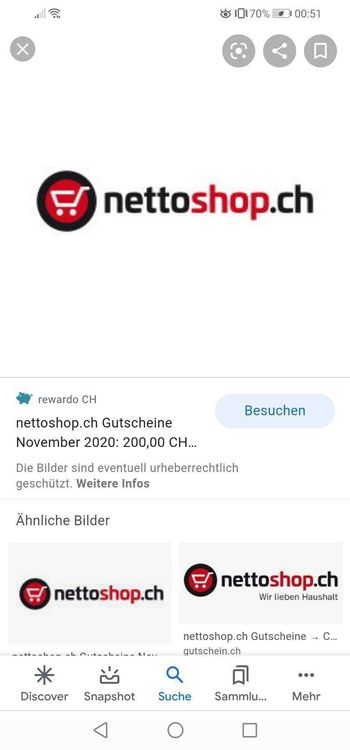 GUTSCHEIN NETTOSHOP CHF 20.- (Neu und originalverpackt) in Embrach für CHF 1 – mit Lieferung auf ...