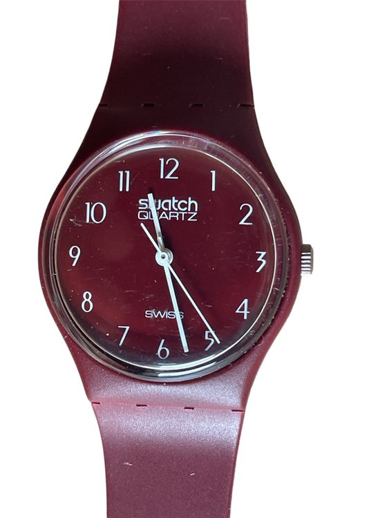Bordeaux-rot Swatch Uhr 1983, Herrenuhr, Sammleruhr, Vintage (Gebraucht ...