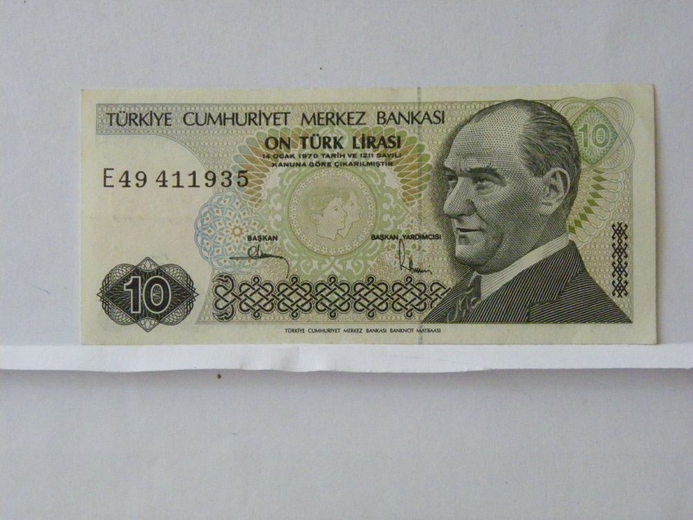 Türkische Lira - 10 TL Banknote, Jahrgang 1970, Top Zustand! (Gebraucht ...
