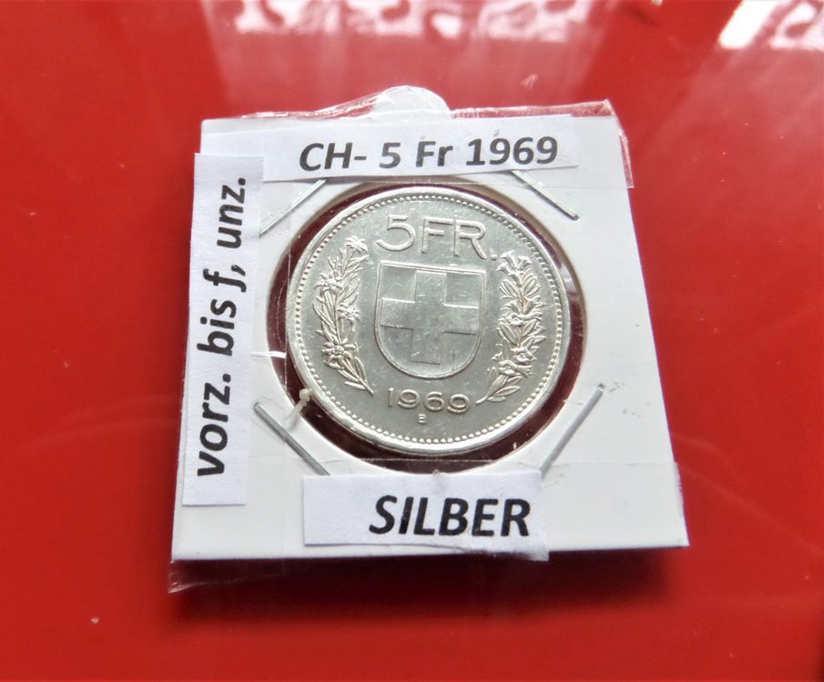 TOP Schweizer 5 Fr 1967 vorz-fast unz. (Gebraucht) in Glis für CHF 10 – mit Lieferung auf ...
