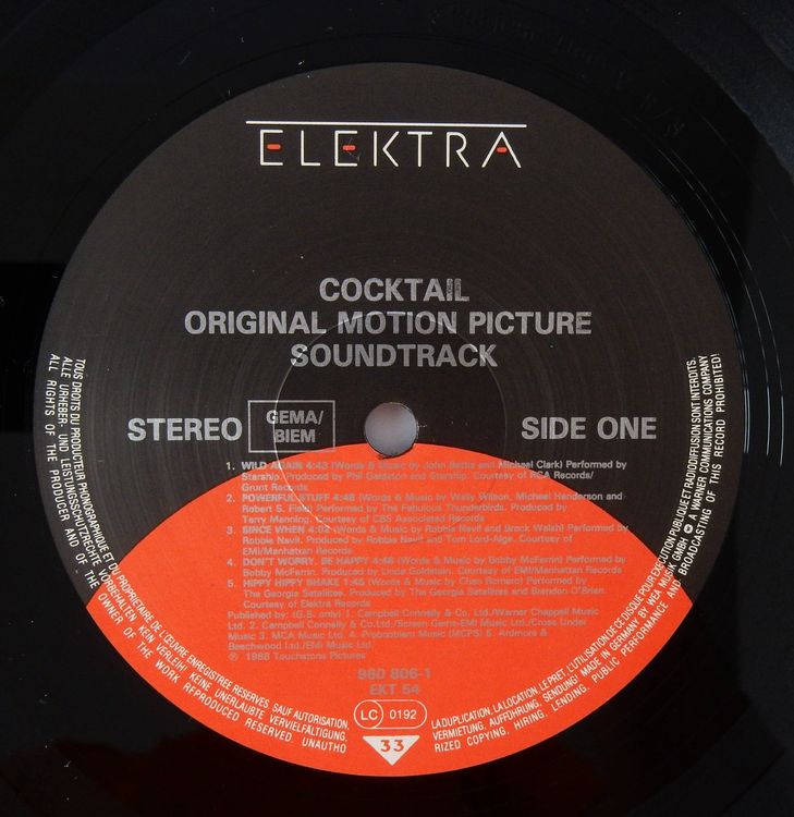 Vinyl / LP Album - Cocktail - Orig. Movie Soundtrack - 1988 (Gebraucht ...