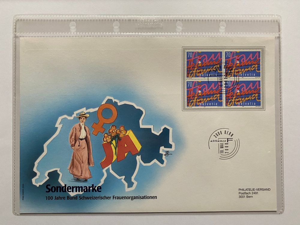 FDC Grossbrief 100 Jahre Bund Schweiz. Frauenorg. 2000 ET (Neu (gemäss Beschreibung)) in ...