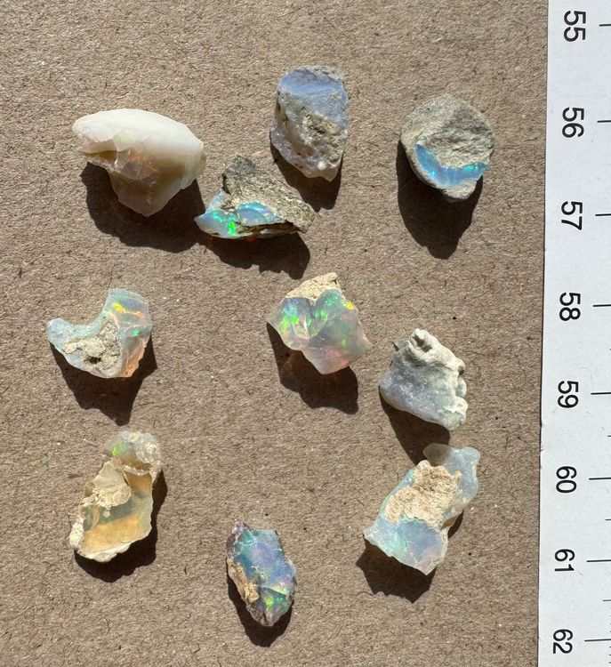 Opale aus Welo Mine Aethiopen Splitter roh unbehandelt Opal | Kaufen ...