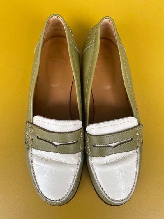 SEZANE ANDRE Penny Loafers in Olivgrün und Weiss Gr. 39 (Gebraucht) in ...
