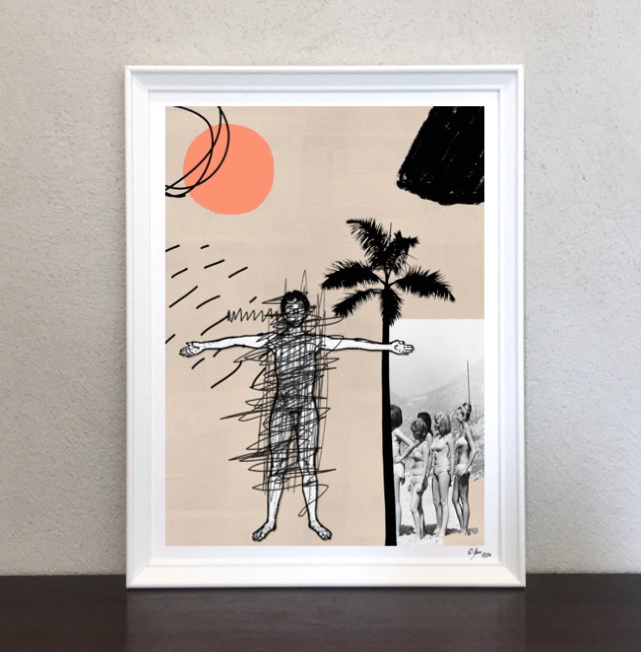 Nudist Pop Art Kunst Vintage Bikini FKK Palme Bild Modern Ar (Neu (gemäss Beschreibung)) in St ...