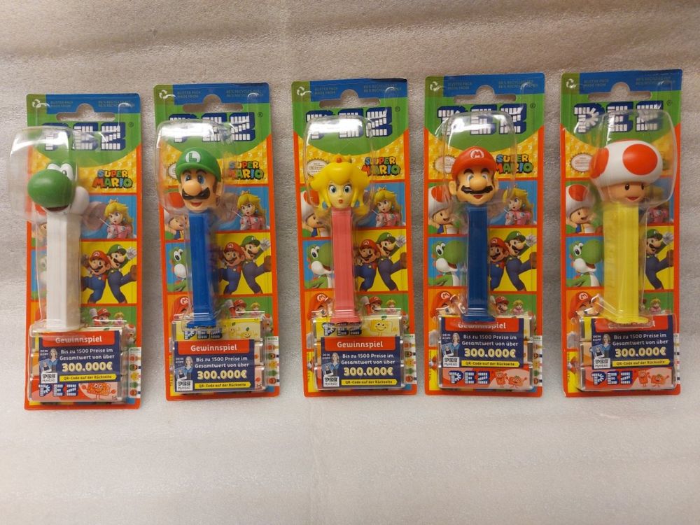 5x Nintendo PEZ Super Mario - 100% NEW (Neu und originalverpackt) in ...