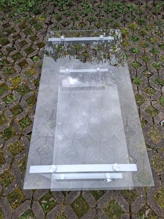 Salontisch/ Clubtisch aus Glas mit Rollen, Bruno Steinhoff (Gebraucht ...