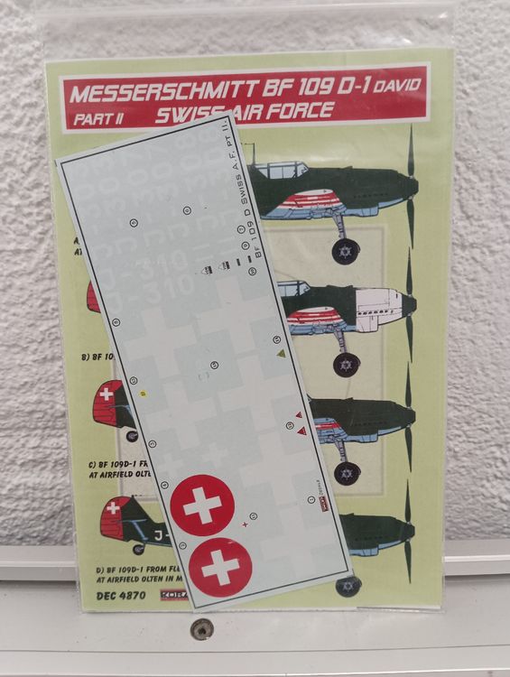 Décals Messerschmitt Bf 109 KORA Swiss Air Force SAF 1/72 (Neu und originalverpackt) in VETROZ ...