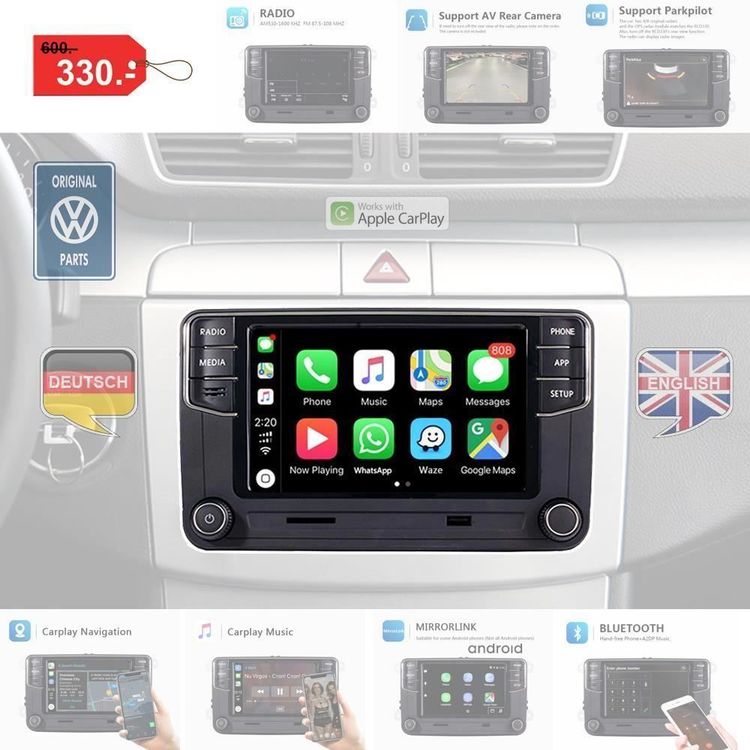Original VW Autoradio RCD360 Carplay Nav (Neu (gemäss Beschreibung)) in ...