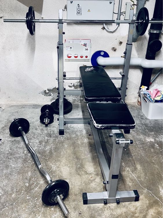 Hantelbank Crane inkl. Gewichte & Lang- und Kurzhantel 💪🏼 (Gebraucht ...