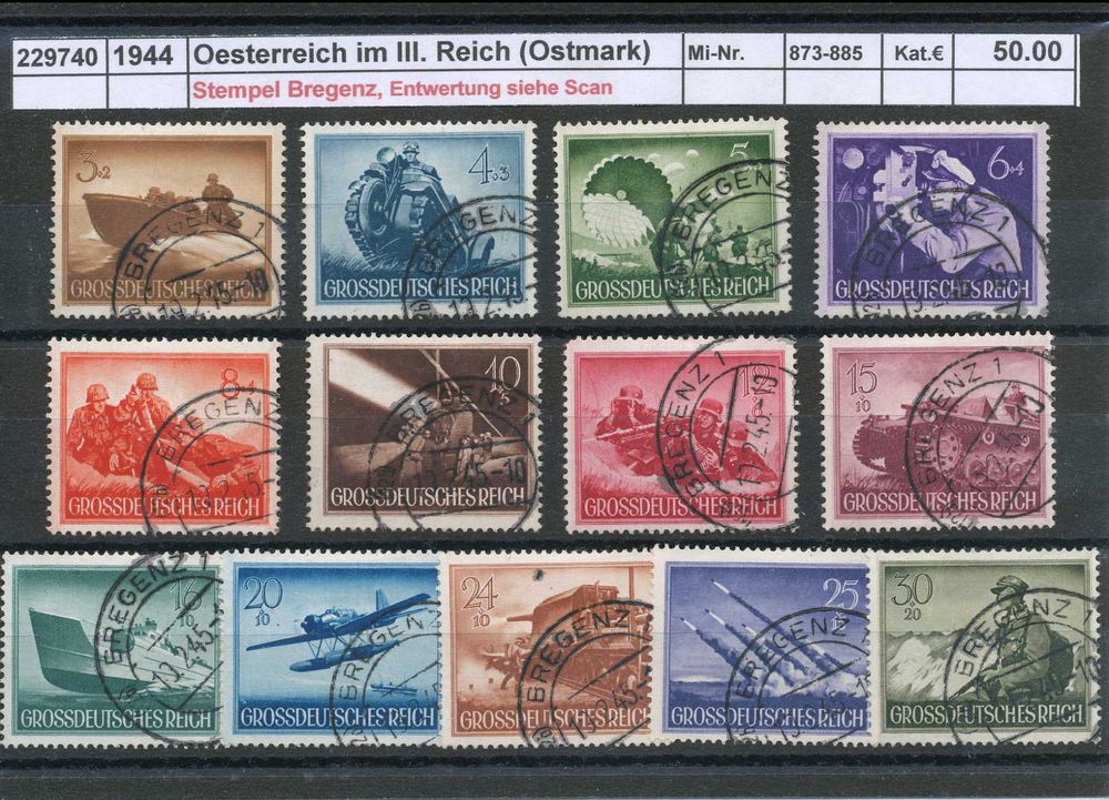 1944 Österreich im III. Reich, (Ostmark), Stempel: Bregenz | Kaufen auf ...