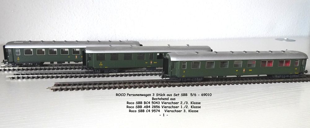 ROCO H0 Personenwagen 3 Stück aus Set SBB 5/6 - 69010 (Gebraucht) in ...