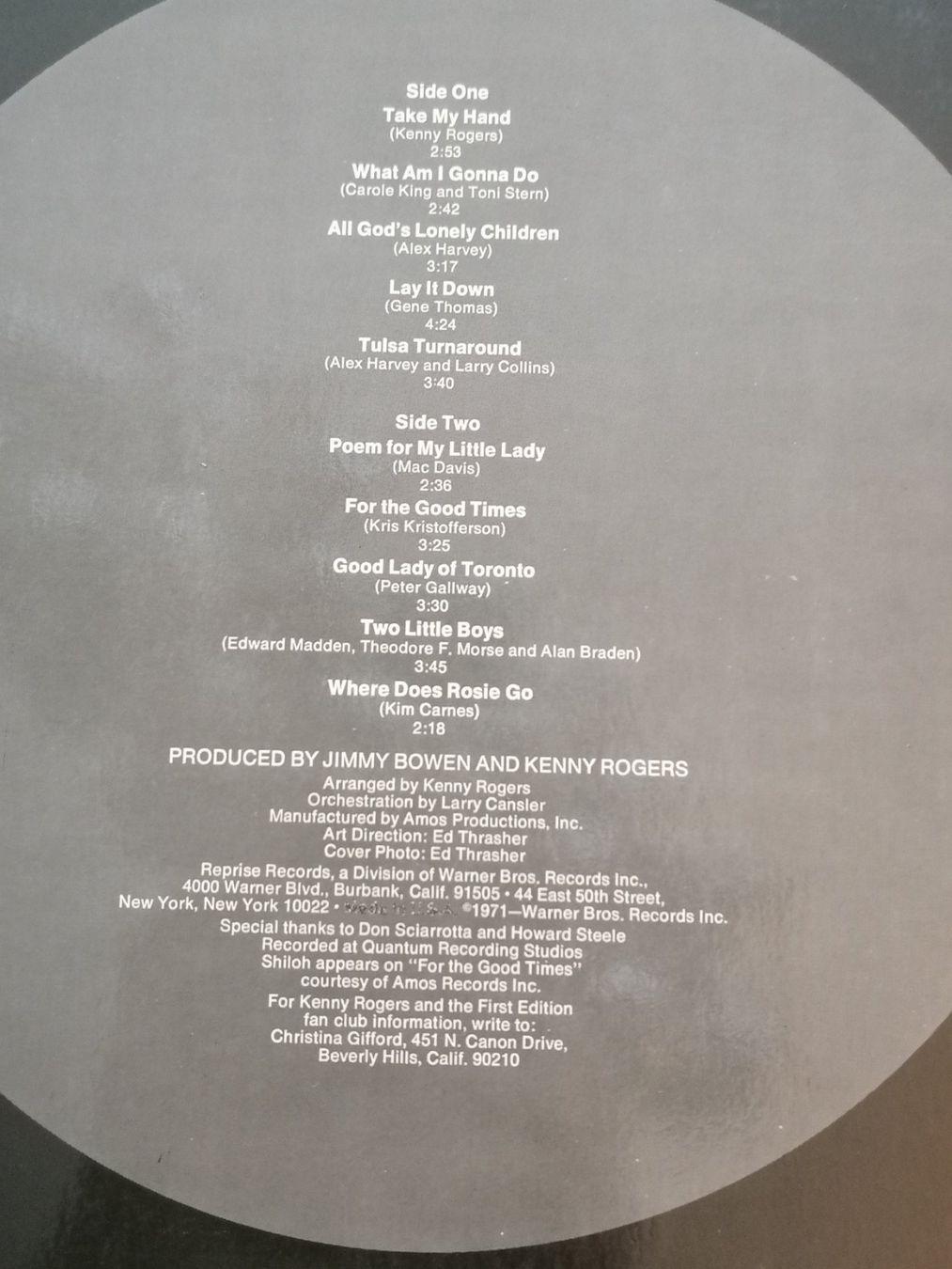 LP - Kenny Rogers and the first edition - Transition - Vinyl (Gebraucht ...