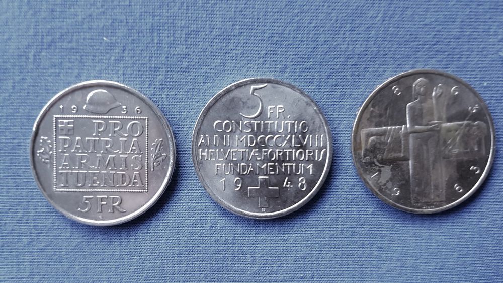 3x5 Fr Silber Gedenkmünzen 1936-1948-1963 ab nur 1 Fr !!! | Kaufen auf Ricardo