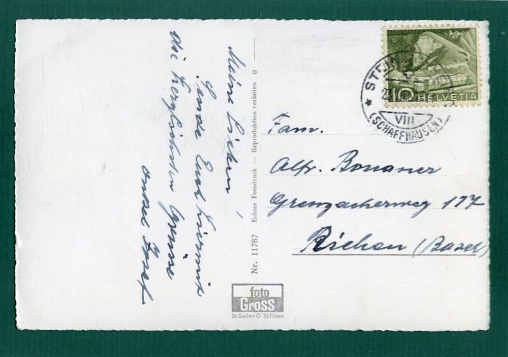 Stein am Rhein mit Schloss Hohenklingen, 1954 (Gebraucht) in Sargans für CHF 1 – mit Lieferung ...