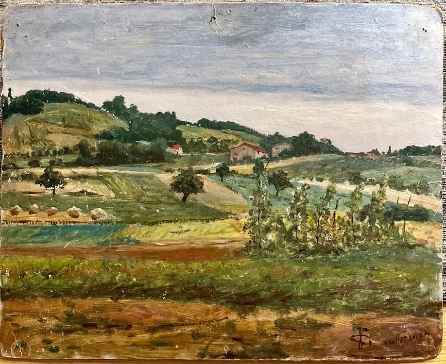 Antike Landschaft Gemälde, Unleserlich Signiert | Kaufen auf Ricardo