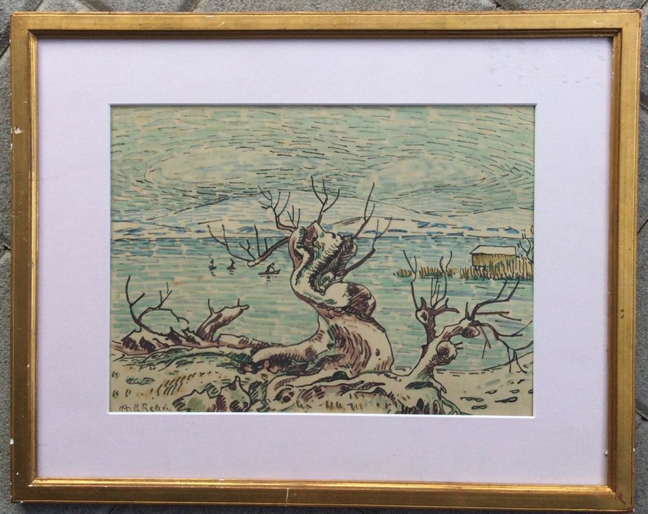 Allide Le BEAU (1872-1943) Landschaft Aquarell (Gebraucht) in Root für ...