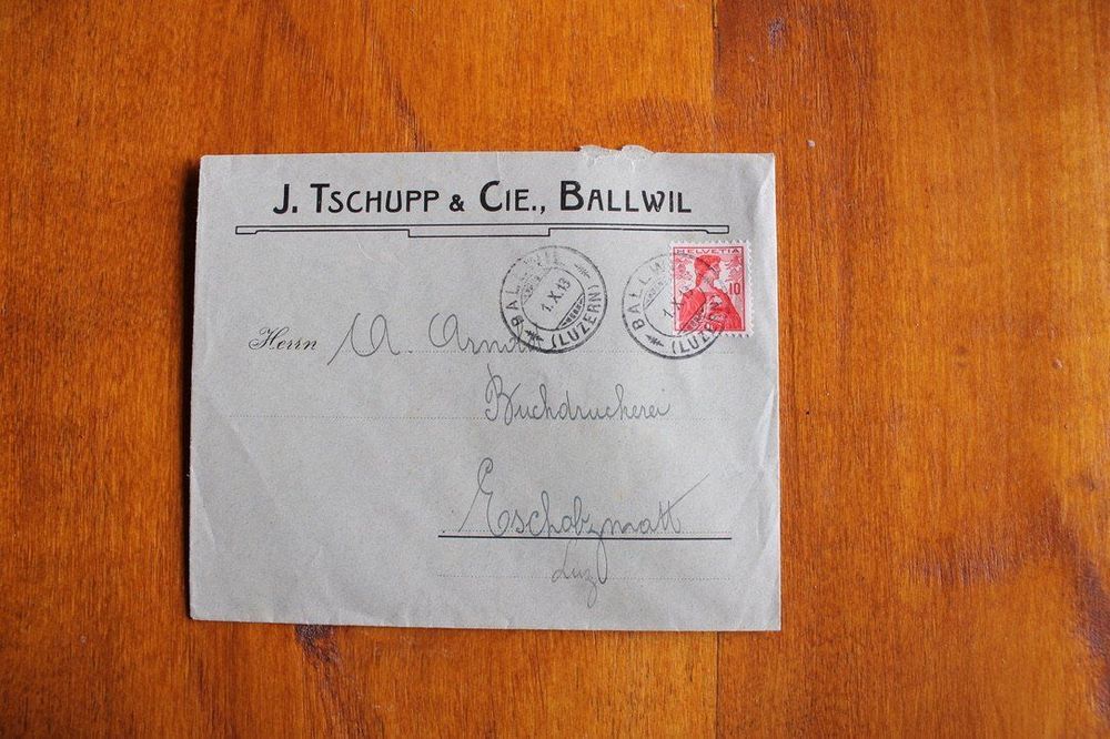 1913 Brief J.Tschupp&Cie, Ballwil, Benzine en gros | Kaufen auf Ricardo