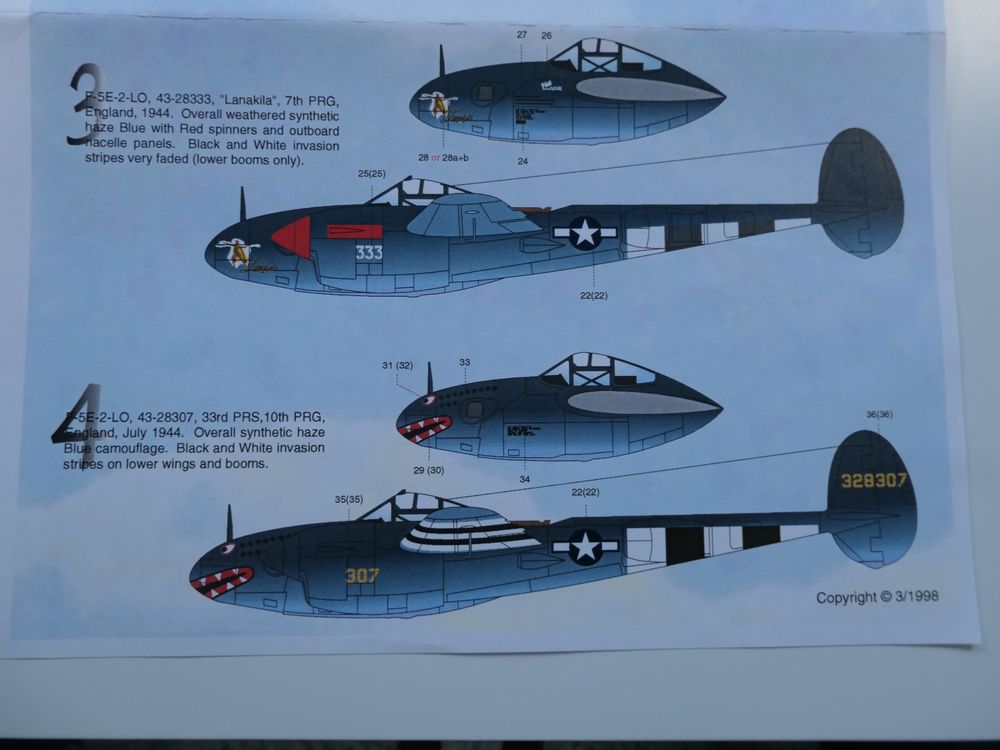 1/72 Recon Birds - Mosquito - F5E Lightning -Spitfire Mk1&IV (Gebraucht ...