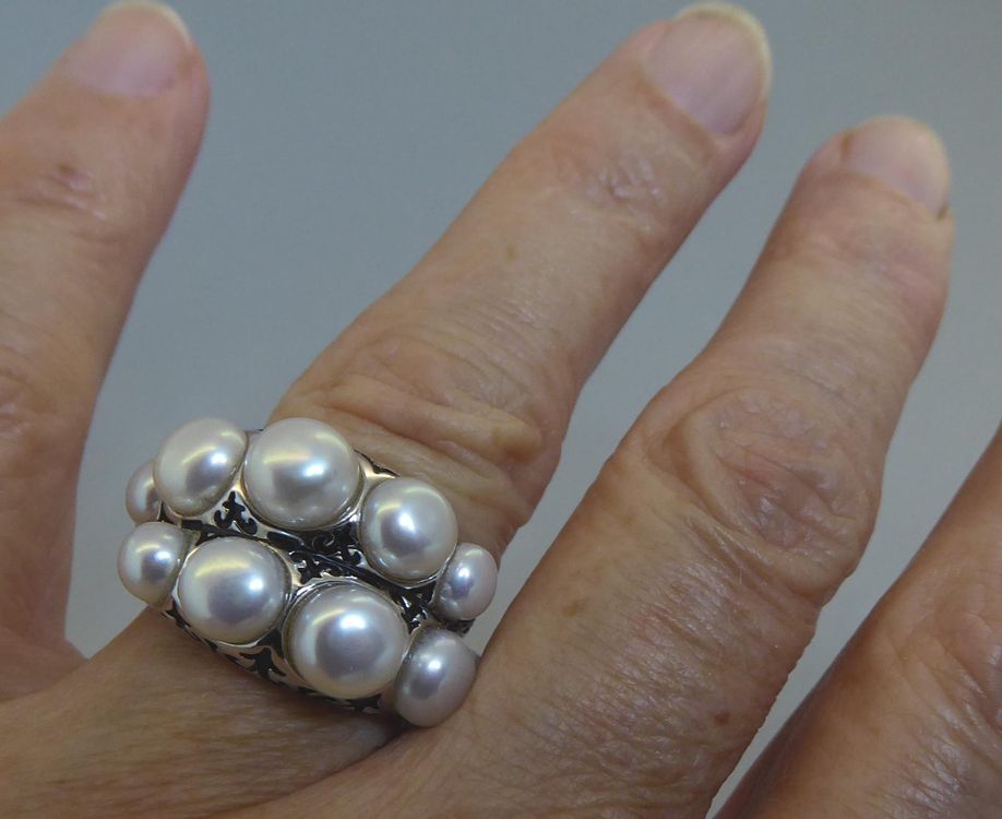 Ring 925 Silber mit echten Perlen (Gebraucht) in Muri AG für CHF 29 ...