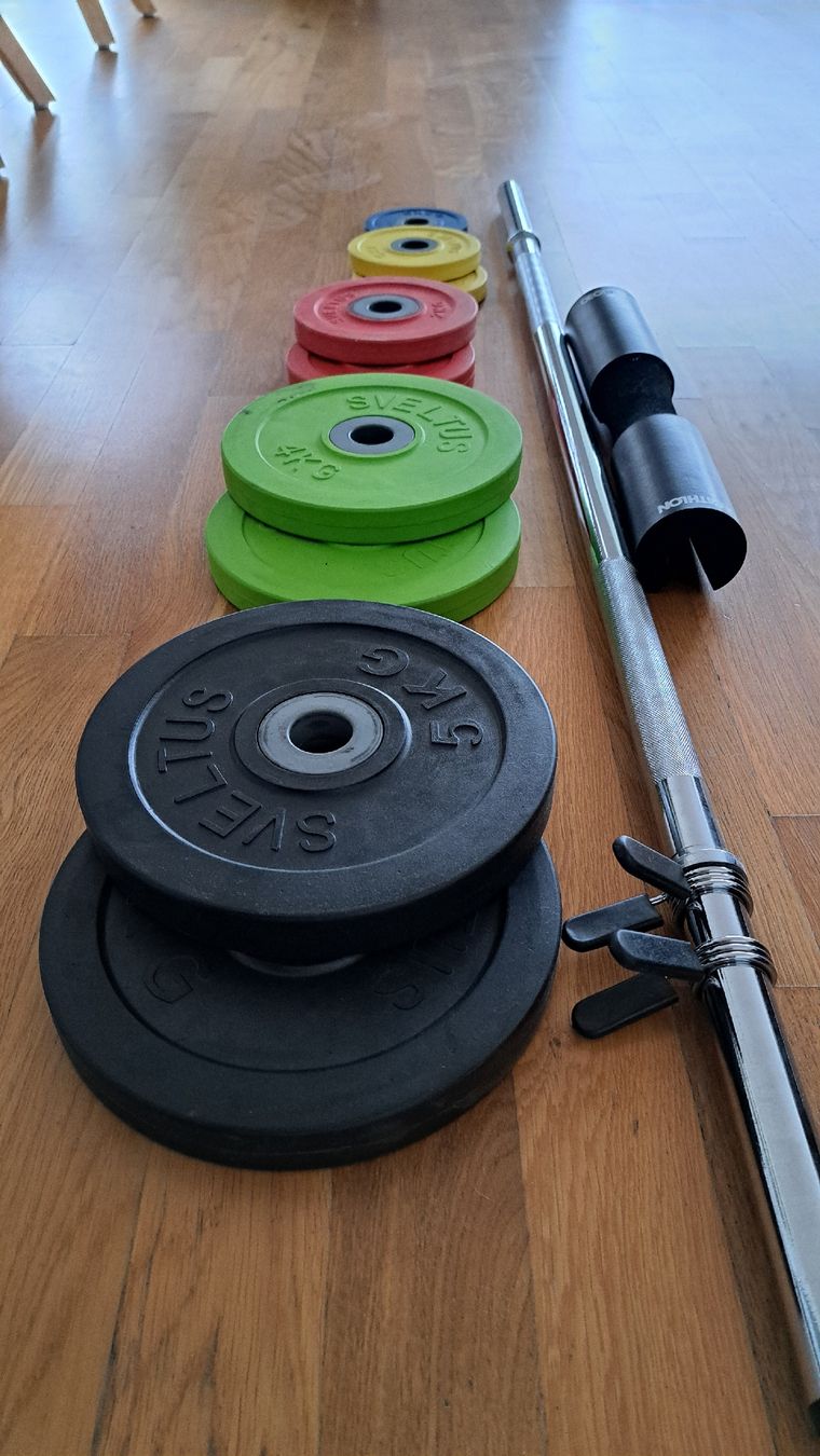 Hantel Set, Gewichte, Stange und Nackenpolster - Top Deal! (Gebraucht ...