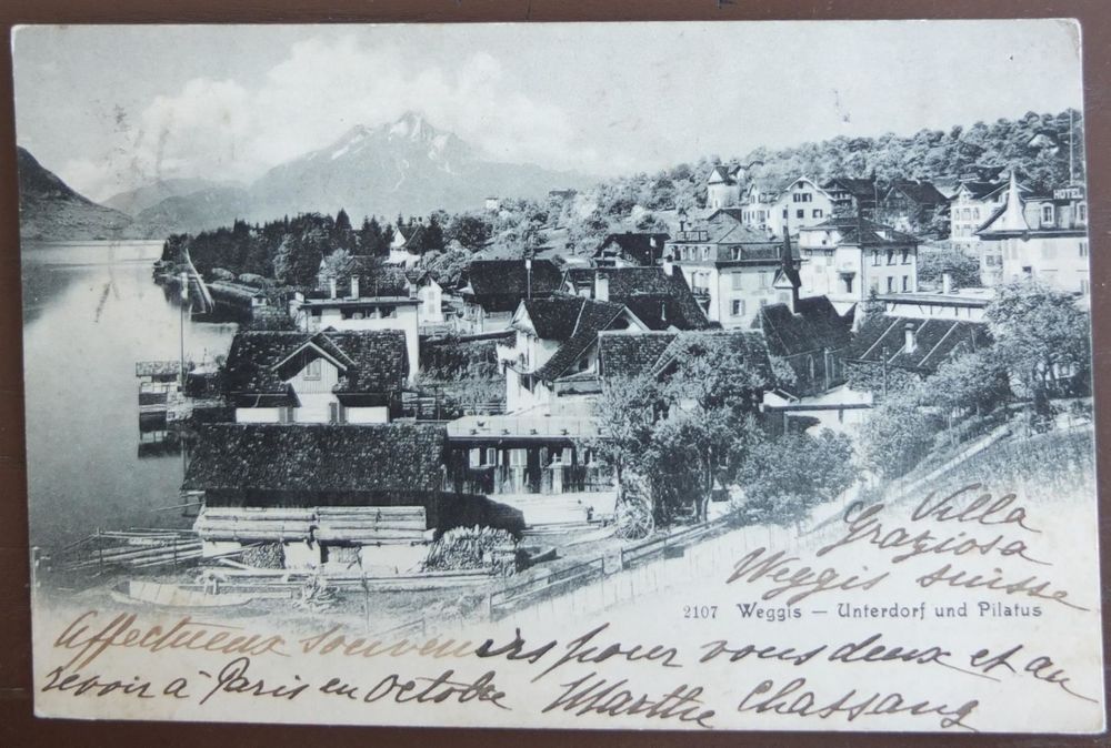 Ak Weggis Unterdorf und Pilatus | Kaufen auf Ricardo