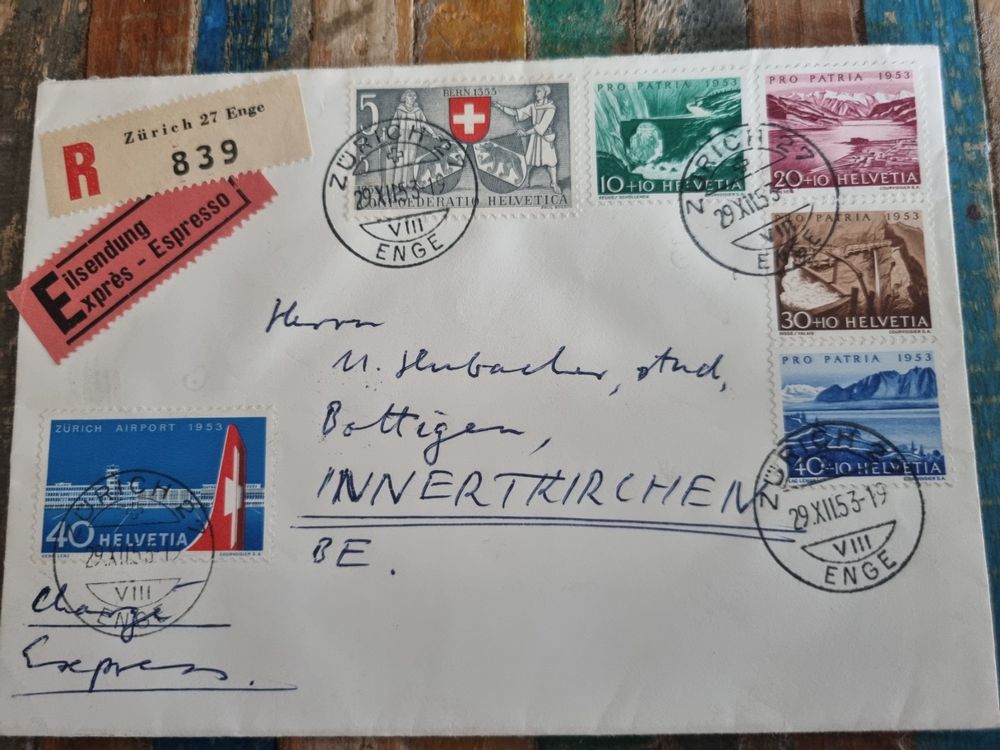 1953 Pro Patria Satzbrief Express Einschreiben | Kaufen auf Ricardo