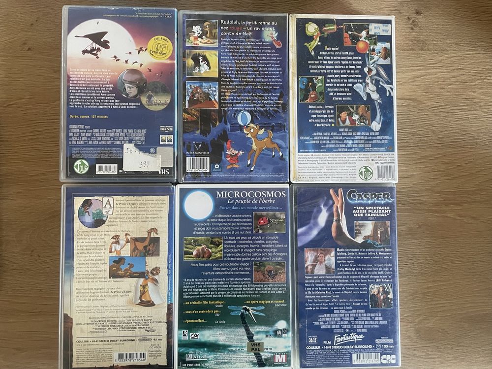 K7 VHS : Space Jam Rudolph Microcosmos Casper Prince d’Egypt (D ...