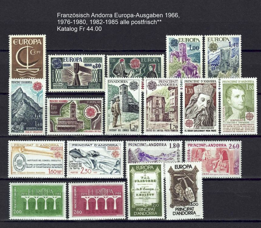 Andorra franz Europa-Ausgaben 1966-1985 postfr** | Kaufen auf Ricardo