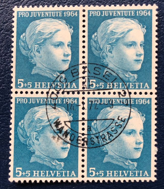 4 er Block Nr.J 205 mit Stempel Basel (Gebraucht) in Aarau für CHF 1 ...