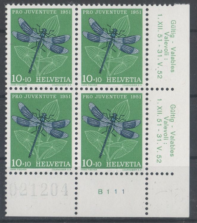 Viererblock PJ 139 mit Rasterfehler Strich, postfrisch ** | Kaufen auf Ricardo