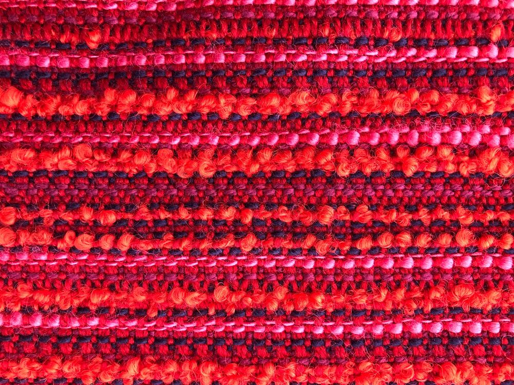 Fester Wollstoff rot-pink-lila, edle Webart, f. Kissen etc. (Neu ...