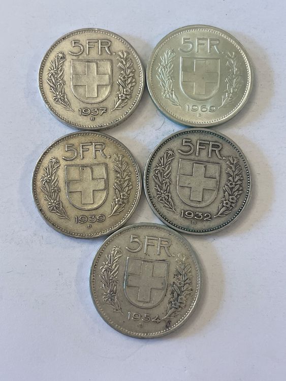 5stk. 5.- silber (110) (Gebraucht) in Bonstetten für CHF 52 – mit Lieferung auf Ricardo kaufen