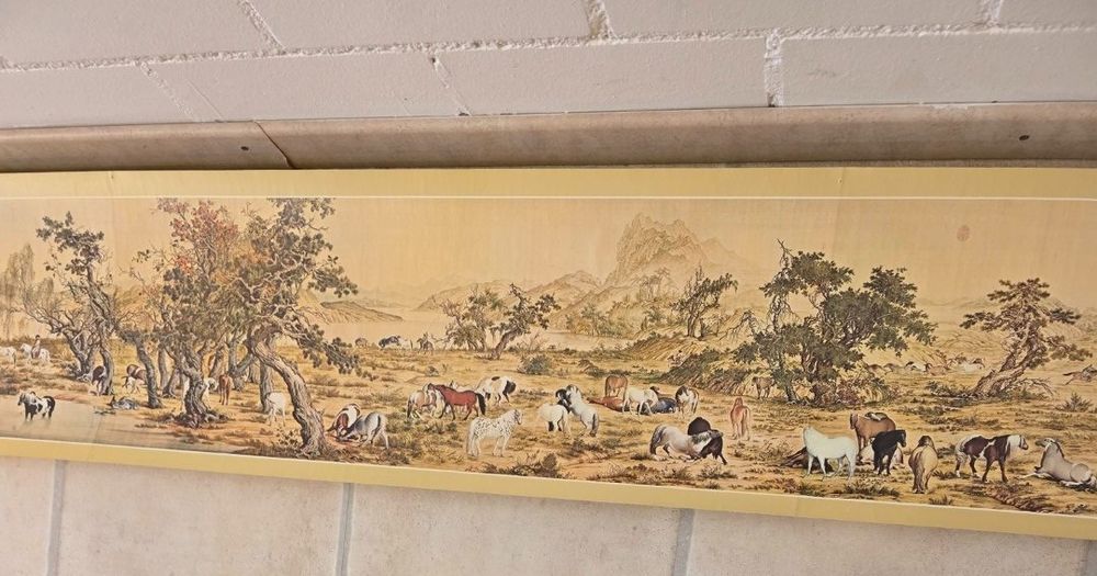 China Schriftrolle „Hundert Pferde“ – Lang Shining Asiatika (Gebraucht ...