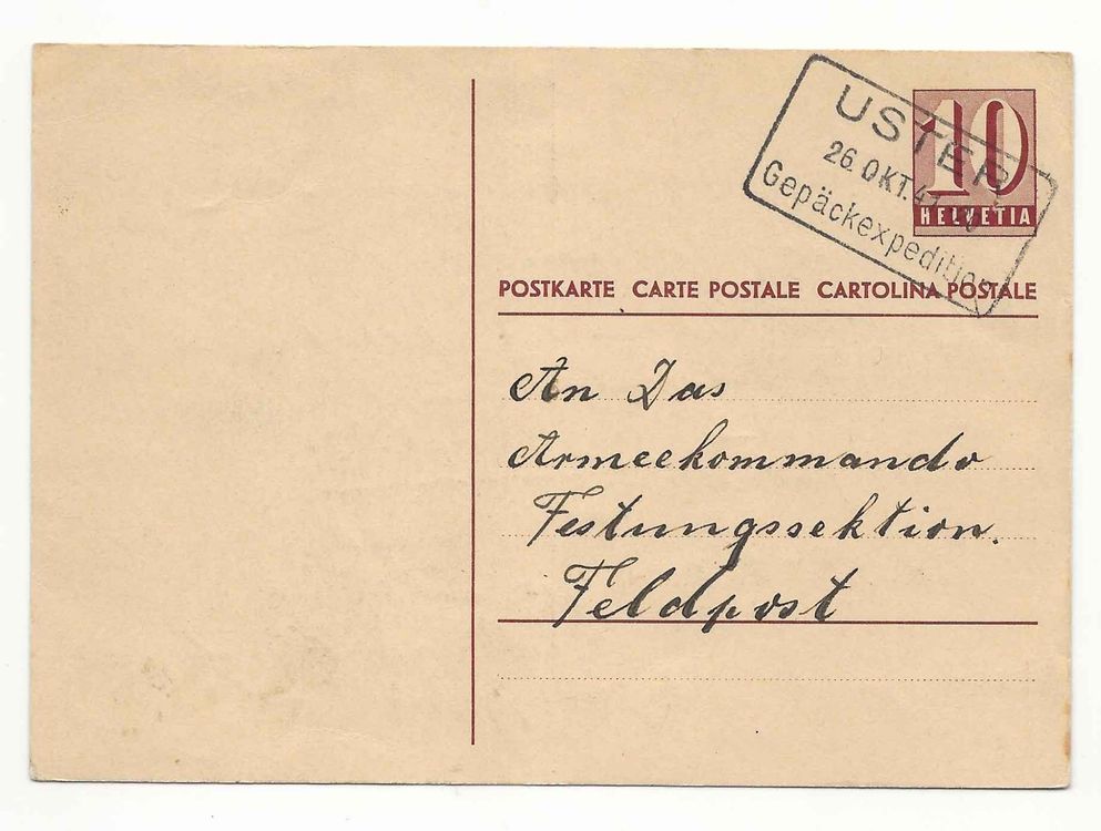 Bahnhofstempel Uster 1941 lw (Gebraucht) in Aarau für CHF 1.1 – mit Lieferung auf Ricardo kaufen