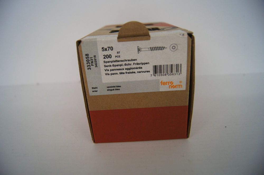 FERRO NORM Spannplattenschrauben 5x70 200Stk. (24133) (Neu (gemäss ...