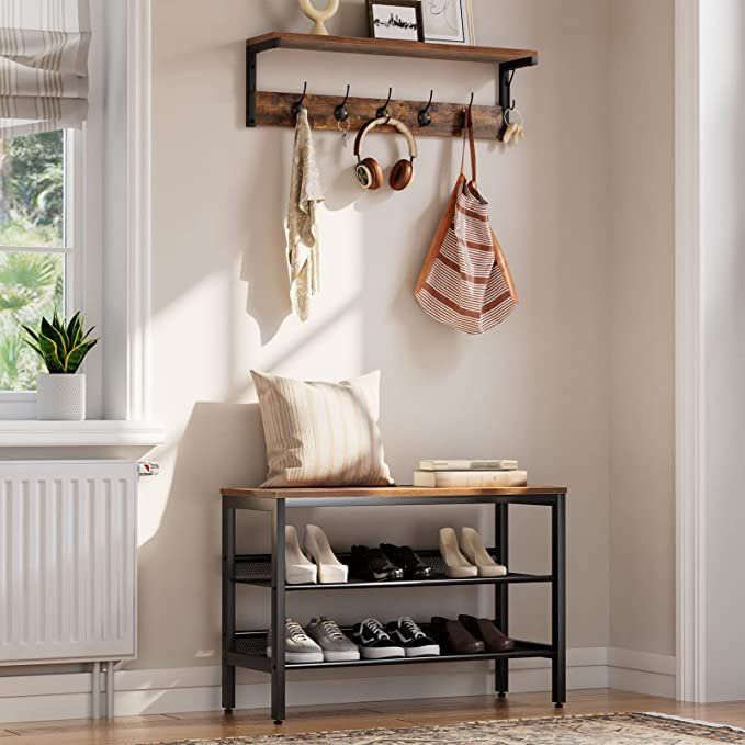 Wandgarderobe Wandregal mit 7 Haken und Ablage Flurgarderobe (Neu und originalverpackt) in ...